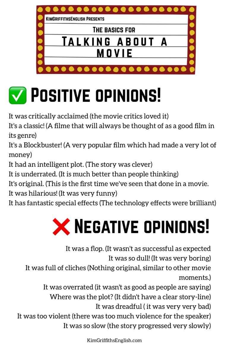 Let’s go to the Cinema! – Kim Griffiths English