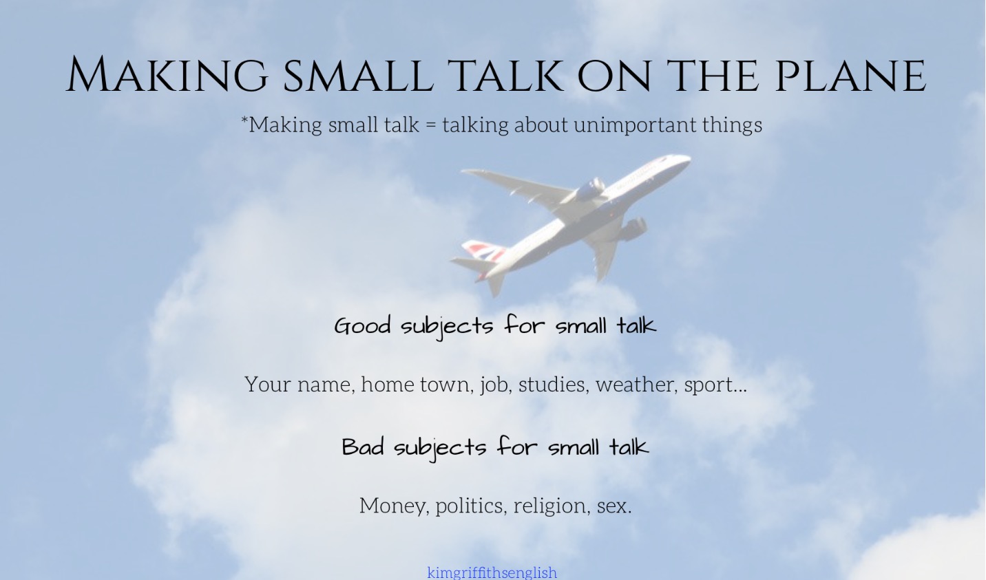 The best guide to English for on an airplane. – Kim Griffiths English