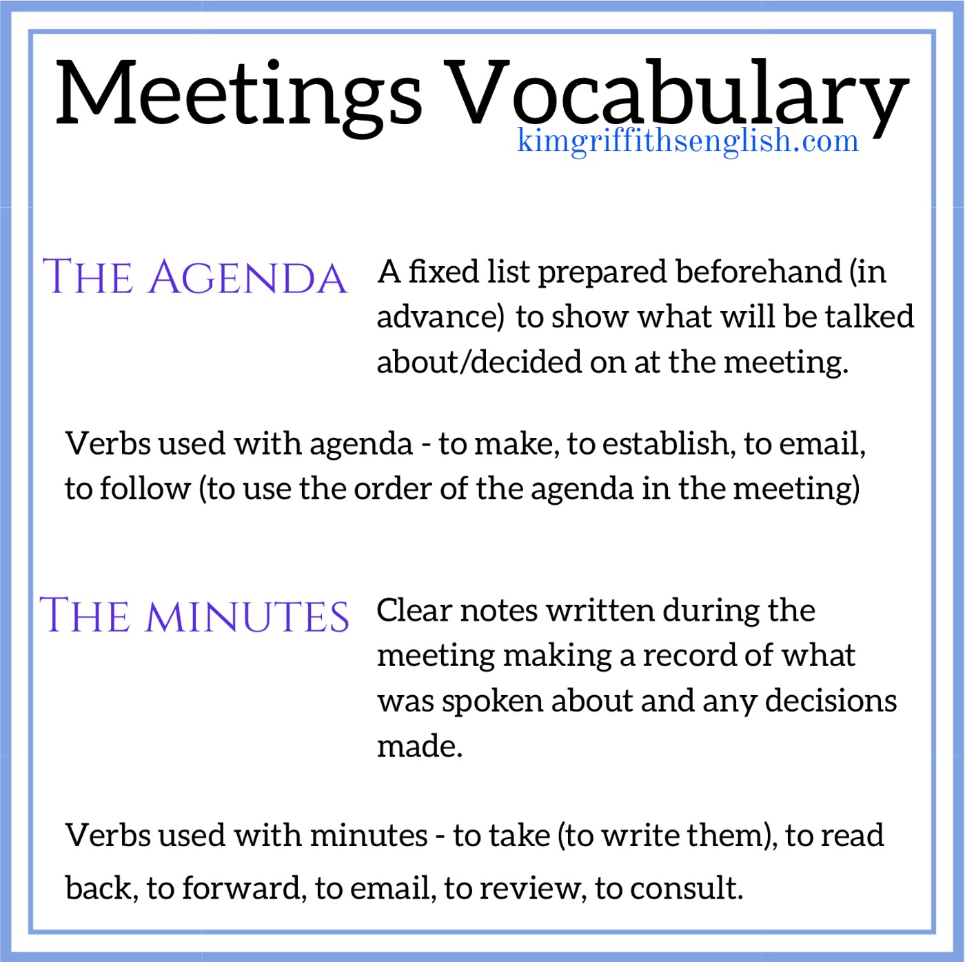 THE Guide to Meetings in English, Part 1 – Kim Griffiths English