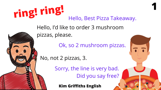 How to order takeaway food on the telephone. – Kim Griffiths English