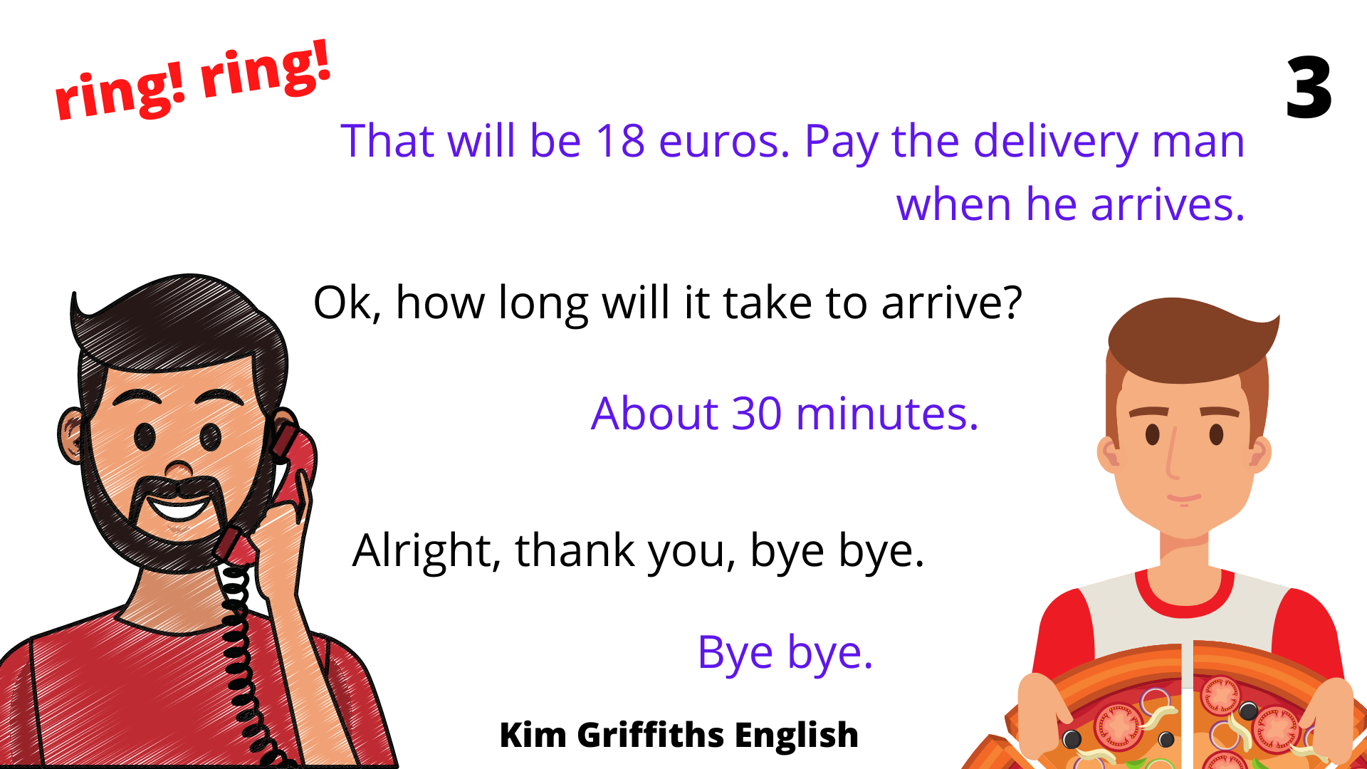 How to order takeaway food on the telephone. – Kim Griffiths English